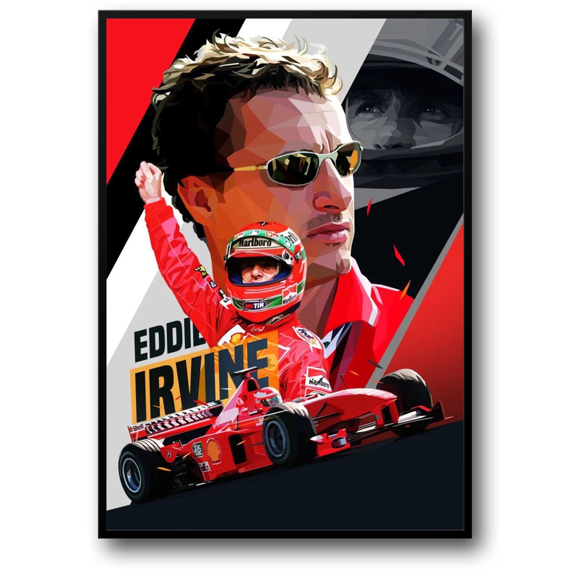 Eddie Irvine | Formula 1 Racer Helmet – Wall Of Art Studio